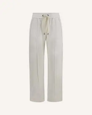 Brunello Cucinelli Track Stretch-fleece Pants With Monili Detailing - White