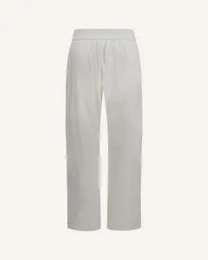 Brunello Cucinelli Track Stretch-fleece Pants With Monili Detailing - White