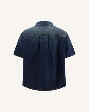 Loewe Short Sleeve Denim Trapeze Shirt - Blue
