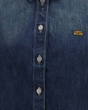 Loewe Short Sleeve Denim Trapeze Shirt - Blue