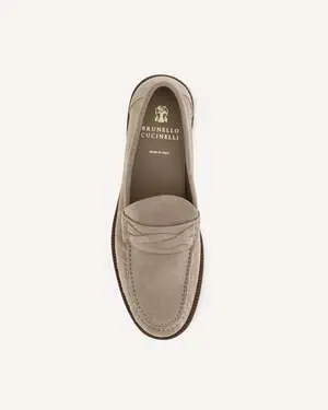 Brunello Cucinelli Suede Loafers - Beige