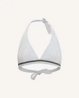 Brunello Cucinelli Tech Jersey Bikini Top With Monili Embellishment