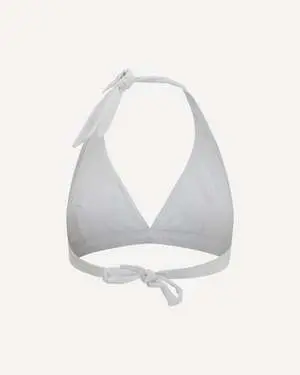 Brunello Cucinelli Tech Jersey Bikini Top With Monili Embellishment - White