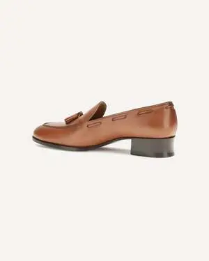 Loro Piana Serge Tassel Calfskin Loafers - Brown