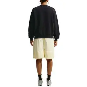 Nike Studio Fleece Medium Weight Oversized Embossed Crew - Total Black