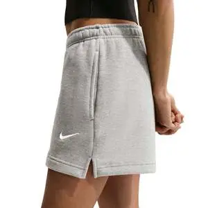 Nike Studio Fleece Medium Mid-rise Shorts - Dark Grey Heather/sail