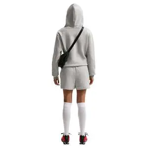 Nike Studio Fleece Medium Mid-rise Shorts - Dark Grey Heather/sail