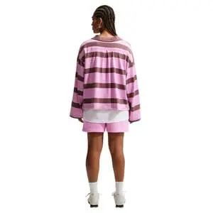 Nike Studio Fleece Medium Mid-rise Shorts 'pink Rise Sail