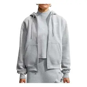 Nike Studio Fleece Medium Weight Hoodie - Dark Grey Heather/sail