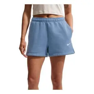 Nike Studio Fleece Medium Mid-rise Shorts 'work Blue Sail - Work Blue/sail
