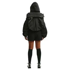 Nike Studio Fleece Medium Mid-rise Shorts 'total Black Sail