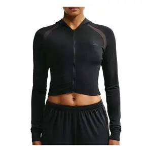 Nike X Skims Stretch Nylon Cropped Hoodie - Obsidian/igneous