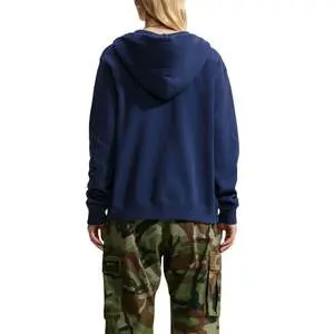 Nike Studio Fleece Medium Weight Hoodie 'midnight Navy Sail