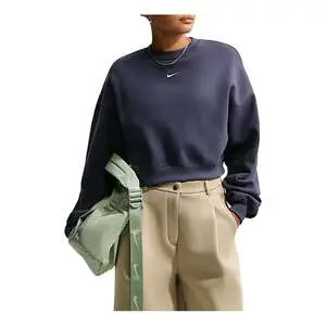 Nike Studio Fleece Medium Weight Oversized Cropped Crew 'gridiron Sail - Gridiron/sail