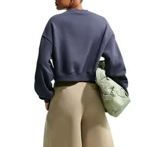 Nike Studio Fleece Medium Weight Oversized Cropped Crew 'gridiron Sail