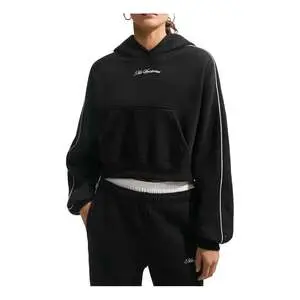 Nike Studio Fleece Cropped Hoodie - Total Black/sail