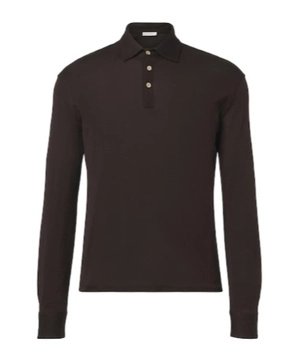 THE ROW Reyes Cotton Jersey Polo Shirt - Brown