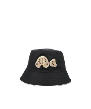 Palm Angels Teddy Bear Appliqué Bucket Hat - Black