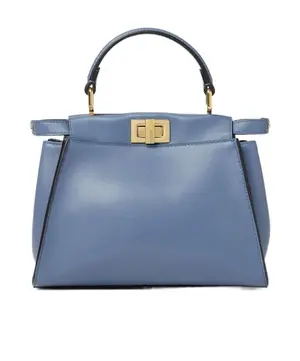 Fendi Turn-lock Top Handle Shoulder Bag - Light Indigo