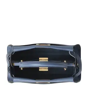 Fendi Turn-lock Top Handle Shoulder Bag - Light Indigo