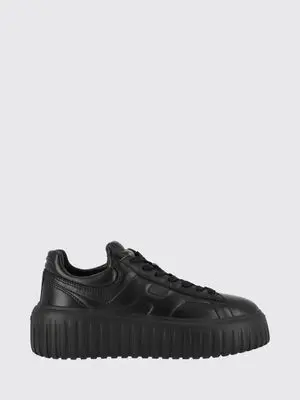Hogan H-stripes Smooth Calfskin Platform Trainers - Black 1