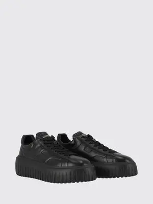 Hogan H-stripes Smooth Calfskin Platform Trainers - Black 1
