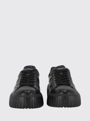 Hogan H-stripes Smooth Calfskin Platform Trainers - Black 1