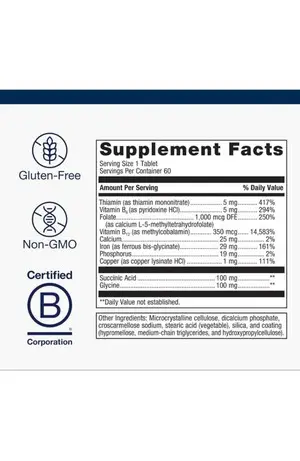 METAGENICS Hemagenics Iron Supplement With B12 B6 And Folate Tablets 60 Tablets