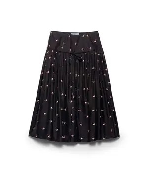 Prada Floral Print Washed Silk Midi-skirt - Pink