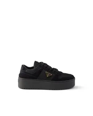 Prada Downtown Bold Re-nylon And Suede Sneakers
