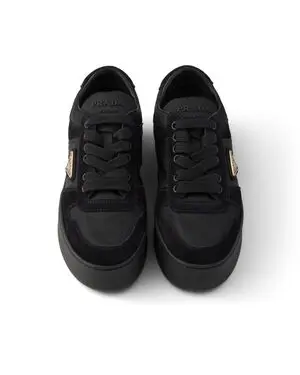 Prada Downtown Bold Re-nylon And Suede Sneakers