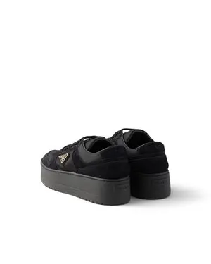 Prada Downtown Bold Re-nylon And Suede Sneakers
