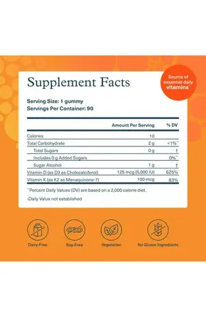 YOUTHEORY K2d3 Immune Bone Heart Health Vitamin Supplement 90 Capsules