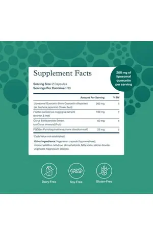 YOUTHEORY Longevity Liposomal Quercetin Fisetin Capsules 60 Vegetarian Capsules