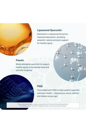 YOUTHEORY Longevity Liposomal Quercetin Fisetin Capsules 60 Vegetarian Capsules
