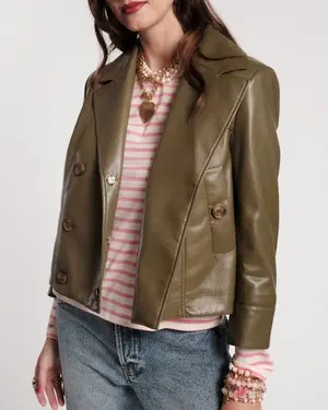 FRANCES VALENTINE Moto Jacket Faux Leather