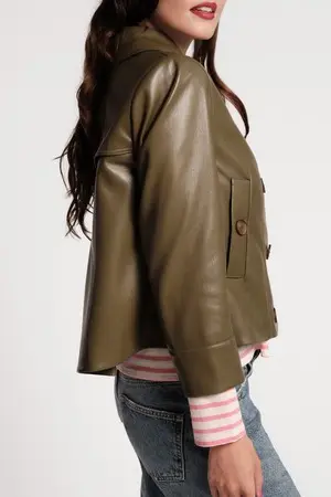 FRANCES VALENTINE Faux Leather Moto Jacket