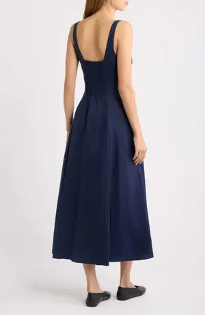 Faithfull The Brand Adalee Linen Midi Dress