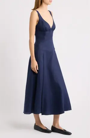 Faithfull The Brand Adalee Linen Midi Dress