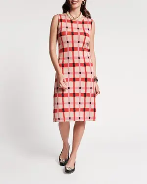 FRANCES VALENTINE Swan Shift Dress Lollipop - Pink/red/multi