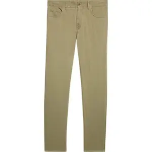 Isaia Chiaja Slim Fit Cashmere & Cotton Stretch Pants - Open Green
