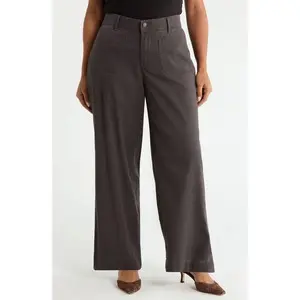 Wit & Wisdom Emma Wide Leg Jeans With Patch Pockets - Espresso