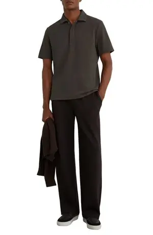 REISS Reed Performance Polo - Brown