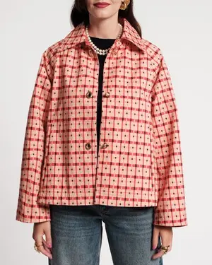 FRANCES VALENTINE Short Spiffy Trench Lollipop - Pink/red/multi