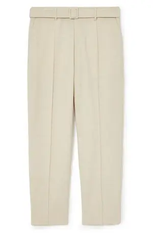 REISS Peshi Belted Trousers - Stone
