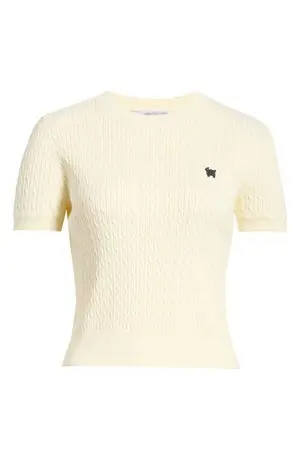ROWING BLAZERS Sheep Cotton Cable Knit Sweater - Ivory