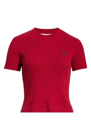ROWING BLAZERS Sheep Cotton Cable Sweater - Red