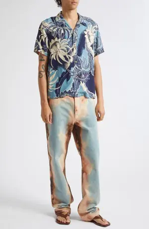 JW Anderson Floral Viscose Camp Shirt