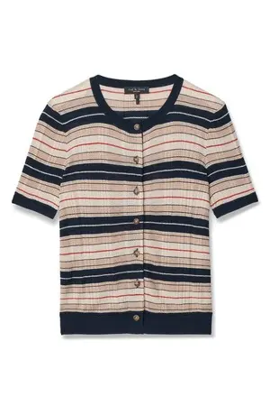 Rag & Bone Teresa Silk Blend Striped Cardigan