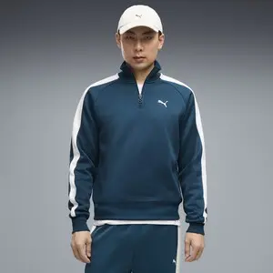 PUMA T7 Quarter-zip Track Jacket With Signature Stripes - Blue